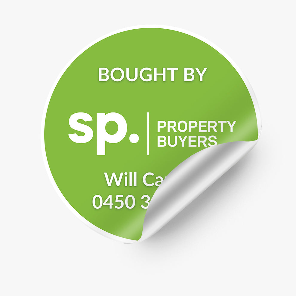 Bought By Sticker (Round)- SP Property Buyers – Real Stickers
