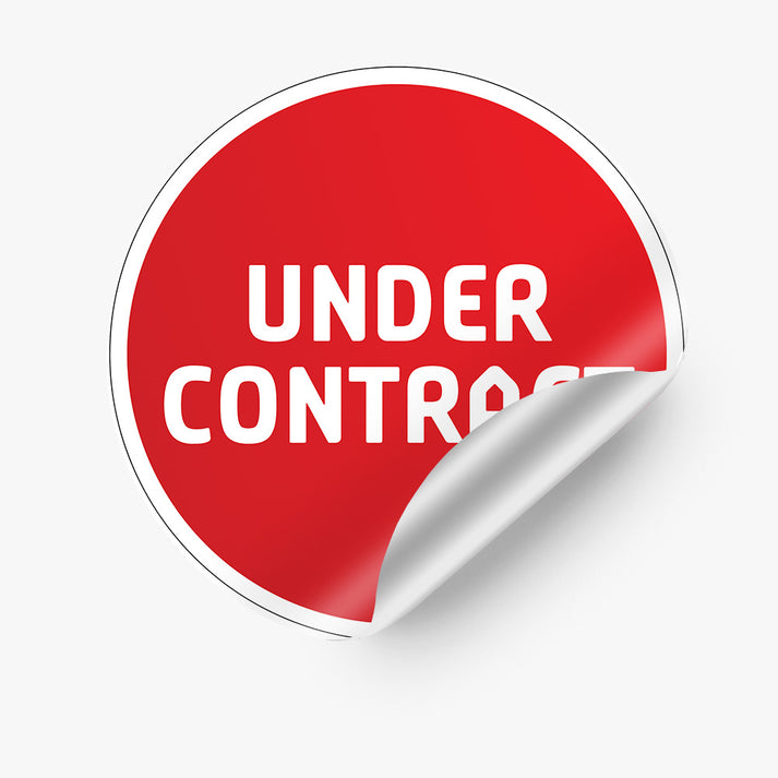 Under Contract Sticker (Round) - Red Gradient with White Border - Prof ...