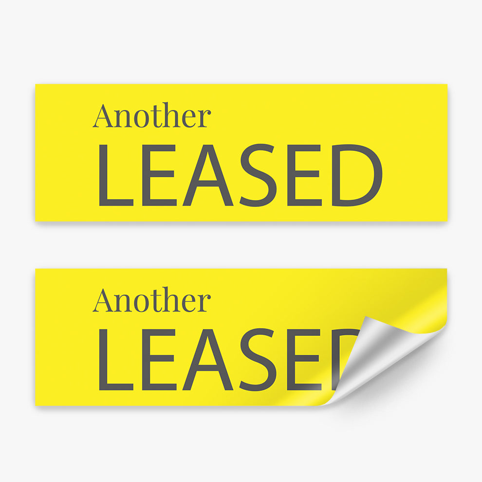 Leased Sticker With Yellow Background (Rectangle) – Real Stickers