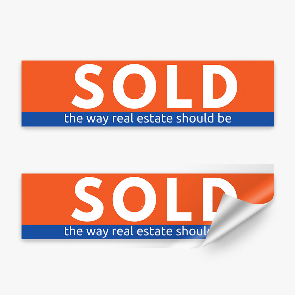 SOLD Sticker (Rectangle) - 920mm x 240mm - Upside Realty – Real Stickers